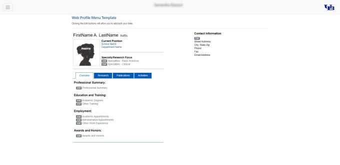 Navigating UB Profile - School of Pharmacy and Pharmaceutical Sciences ...